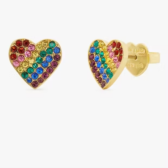 kate spade | Jewelry | Kate Spade Rainbow Joy Heart Studs | Poshmark